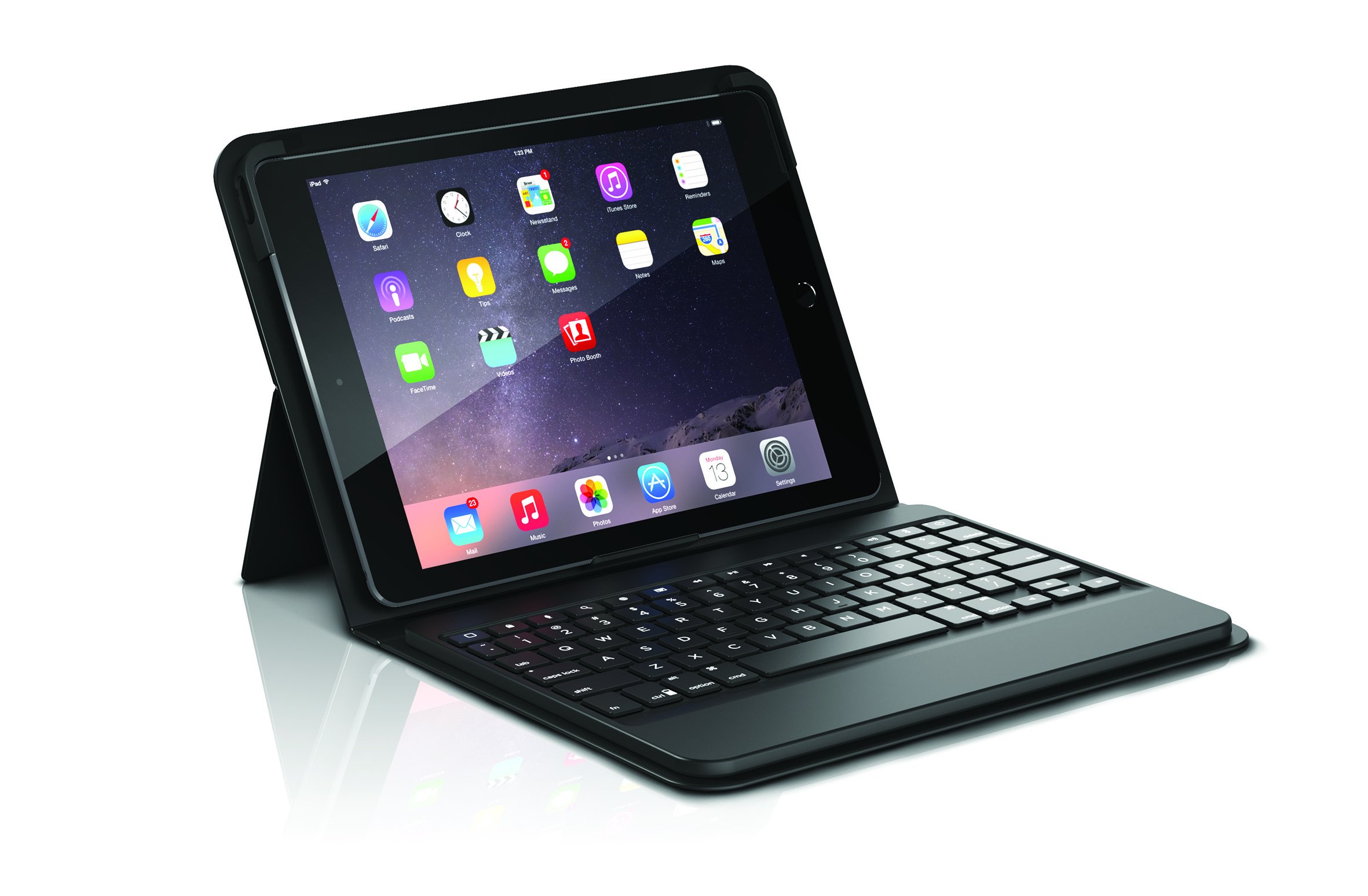 ZAGG ID8BSF-BB0 Messenger Folio Case and Non-Backlit Bluetooth Keyboard for Apple iPad Pro 9.7, iPad 9.7, iPad Air and iPad Air 2 - Compatible with 2018 (G6) and 2017 (G5) 9.7 - Black