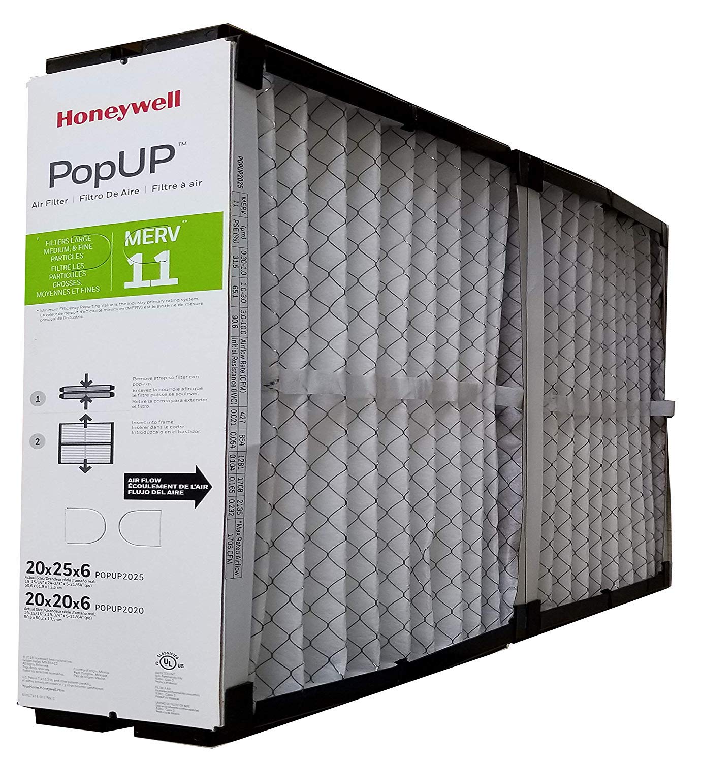 Honeywell POPUP2025 Single box with two 20" x 25" Media Filter