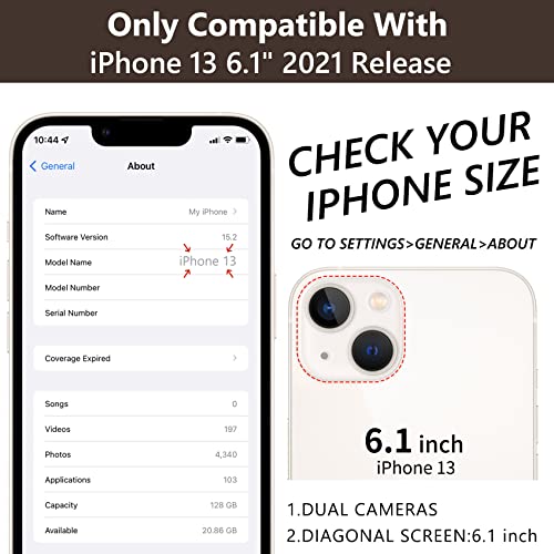 Keallce Case for iPhone 13 6.1'' Wallet Case 2021, Flip Leather Case with 4 Card Holder, [Stand Ring Holder Kickstand] Folio Protective Phone Cover for Ladies Women Compatible with iPhone 13 5G, Beige
