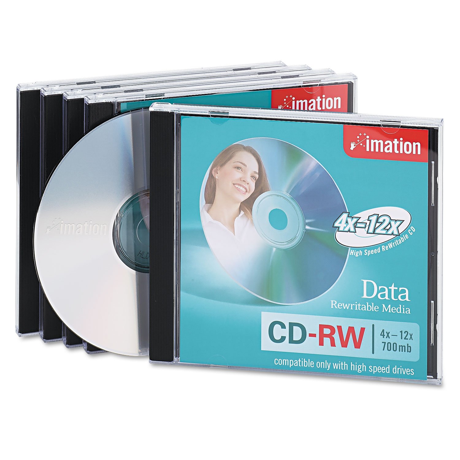 Imation Corp 5PK CDRW 700MB 80MIN-4X 10X W/ JC ( 16950 )
