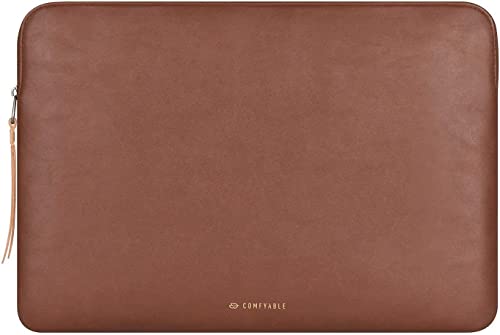 Comfyable Tablet Sleeve Compatible for iPad Pro 12.9 inch M2 2022 M1 2021 2020 with Smart/Magic Keyboard with Pencil Holder - PU Leather Bag Waterproof Slim Protective Cover Case - Brown
