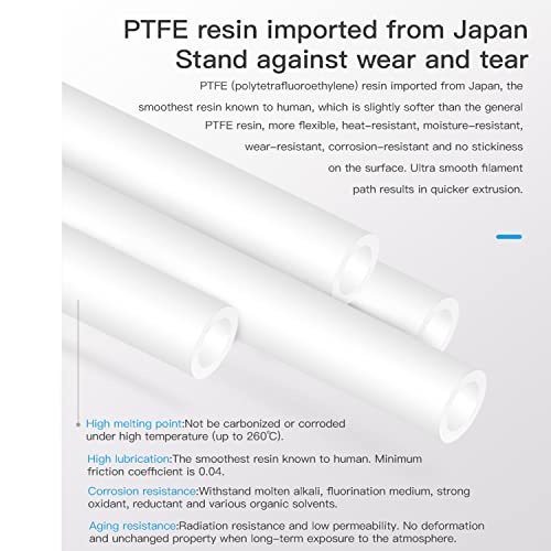 Creality Capricorn Teflon Tube for 1.75mm Filament, 1M PTFE Bowden Tubing Ender 3 Ender 3 Pro Ender 3 V2, Ender 5 Pro, CR-10, CR-6 SE,Include Nozzle*4