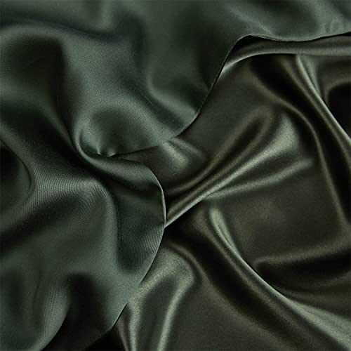 DISANGNI 100% Mulberry Silk Silk Pillowcase, Used for Hair and Skin, Envelope Type, Silk on one Side and Tencel on The Other Side, Count 600, 1pc (Green, Queen(50x75cm))