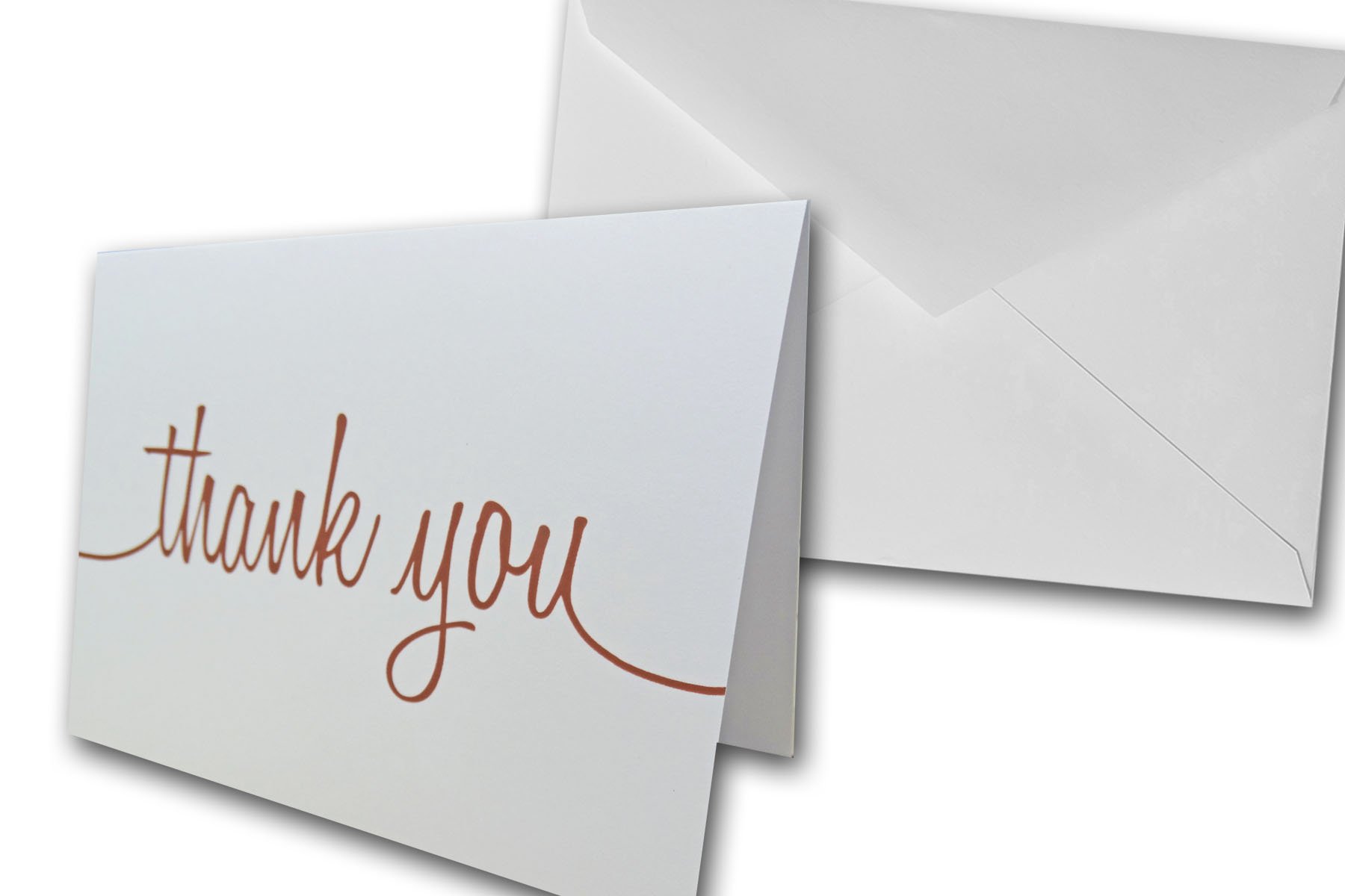 Script Thank You Note Cards & Envelopes - Great for Weddings, Greeting Cards, Baby Showers, Kids, Business, Personal Cards, and More (White - Burgundy Print)