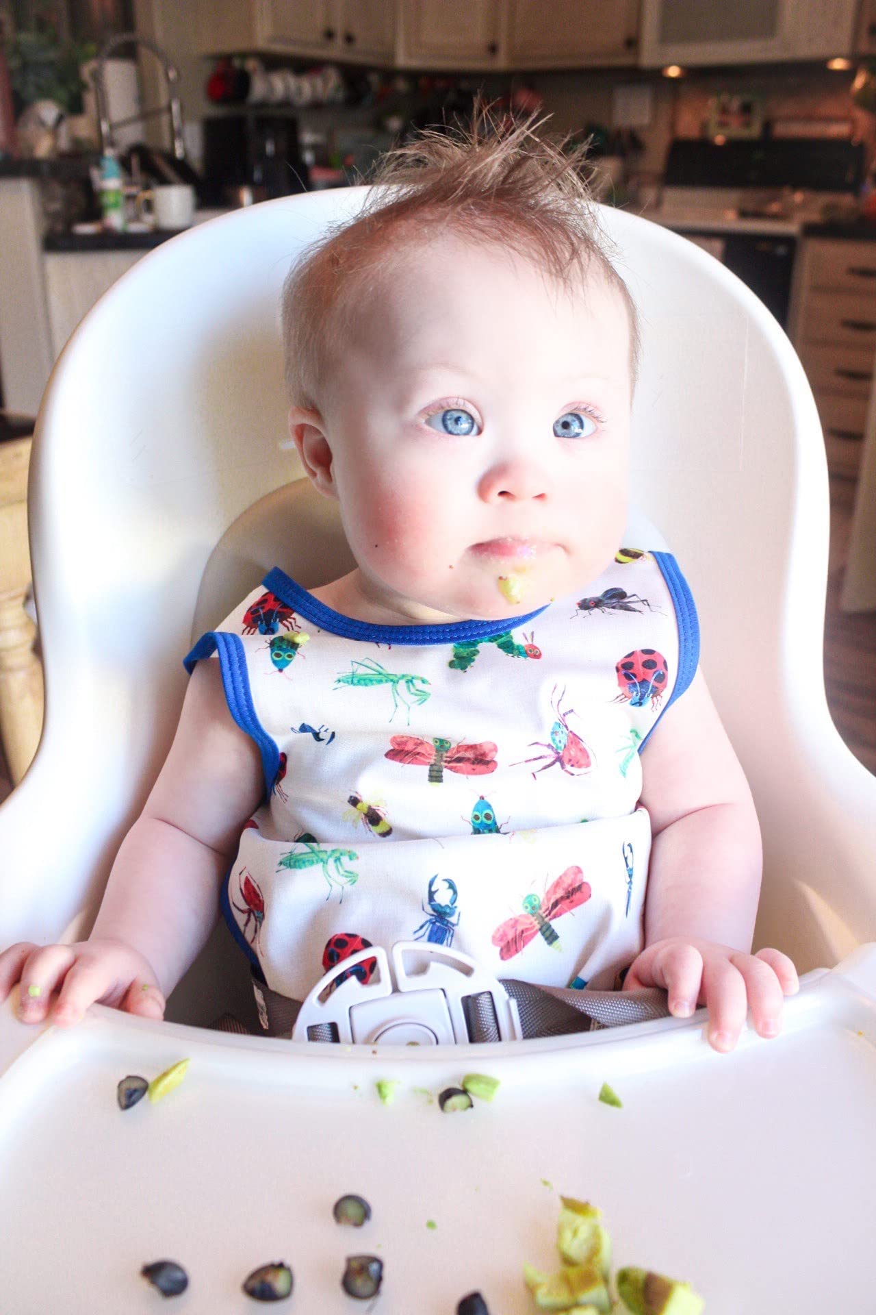 BapronBaby Eric Carle Bug World Bundle - Bapron (Sz Baby/Toddler 6m-3T) + Wet Bag 11" x 9" Bundle - Soft Waterproof Stain Resistant Bib - Machine Washable