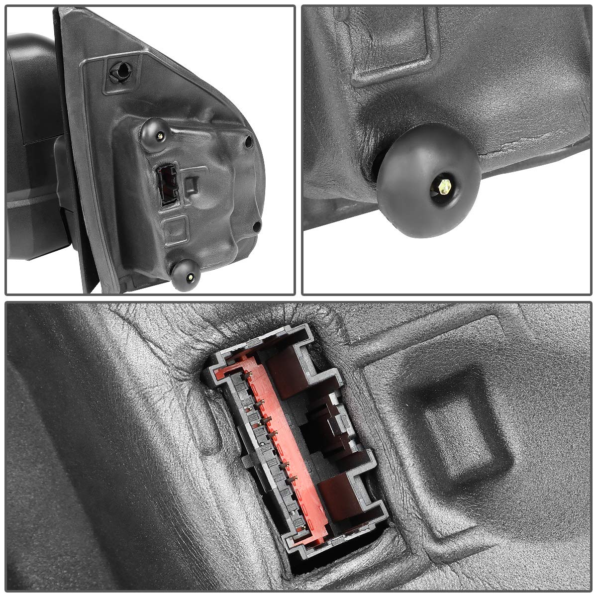 DNA Motoring TWM-058-OE-T888-BK-CL-L Powered+Heated+LED Signal Puddle Light Factory Style Side Mirror Left Compatible With 15-18 F-150 with 22-Pin Plug