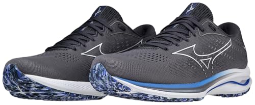 Mizuno Men's Wave Rider 25 | Neutral Support Running Shoe |Eco Friendly Materials | Obsidian | US 12