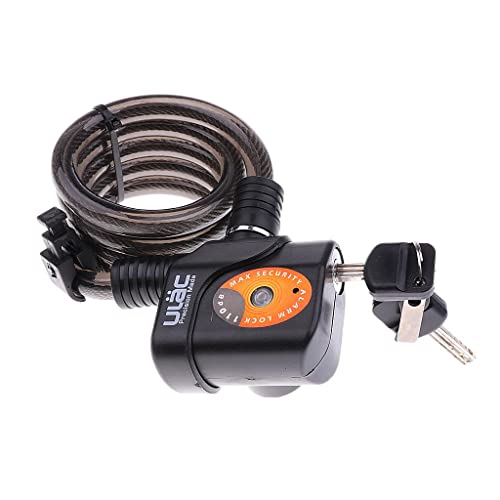 BESSTUUP Bike Alarm Cable Lock with Safety Keys for Cycling MTB