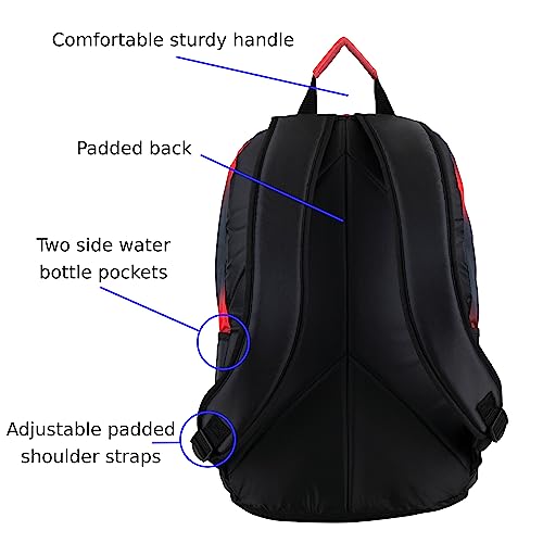 FUEL Backpack with Lunch Box Combo β 18β Two Compartment Water Resistant Durable Adjustable Straps with Side Water Bottle Pockets 2 in 1 Set - Red and Black