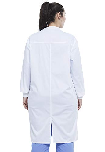 Dickies Men & Women Scrubs Lab Coat 43" Snap Front GD360, M, White