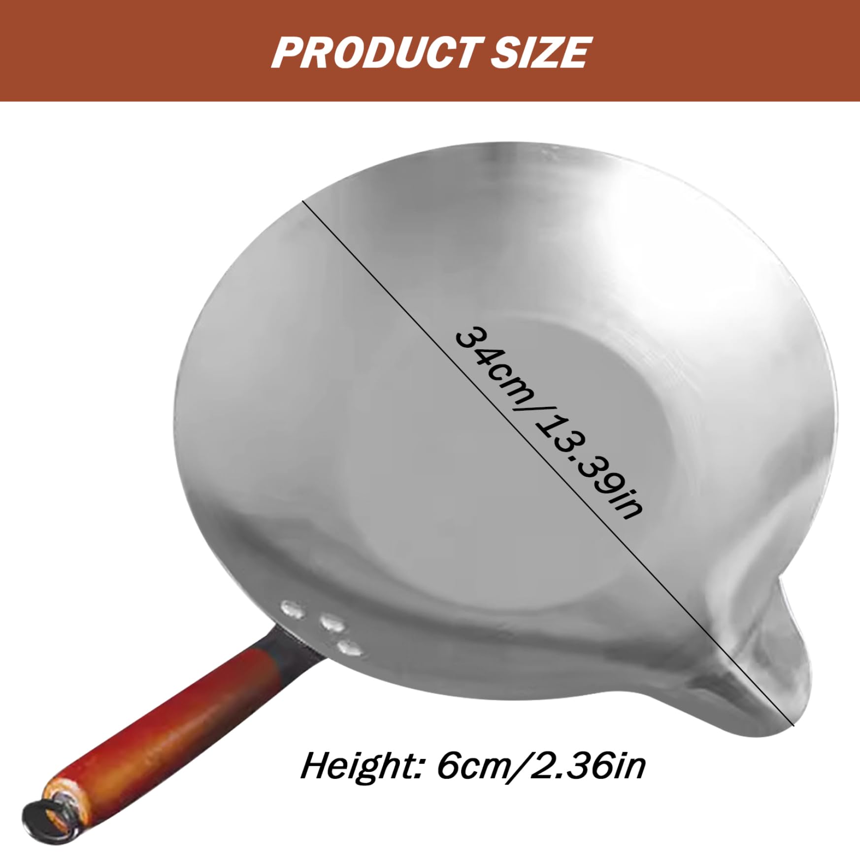 CurcKua Candy Melting Pot Candy Melter with V Spout Cast Iron Wok with Heat Resistant Handle Stainless Steel Tanghulu Sugar Dipping Pan Candy Melter Pot Tanghulu Pot