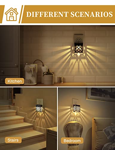 DORESshop Plug in Night Lights [2 Pack], Night Lights, Night Lights Plug Into Wall, Dusk to Dawn Sensor, Adjustable Brightness, Decorative Nightlight for Bathroom, Hallway, Stairway, Soft White