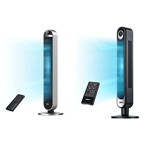 Dreo Pilot Max 120° Oscillating Tower Fan, 42 Inch Bladeless Fan & Tower Fan with Remote, 42 Inch Oscillating Bladeless Fan with 6 Speeds, 3 Modes, LED Display, Quiet Indoor Standing Fans