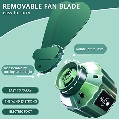 Hssio Camping Fan with LED Light, 7500mAh Rechargeable Portable Ceiling Fan with Remote Control, Tent Fan with 3-Speed Adjustable & Detachable Fan Blades for Outdoor
