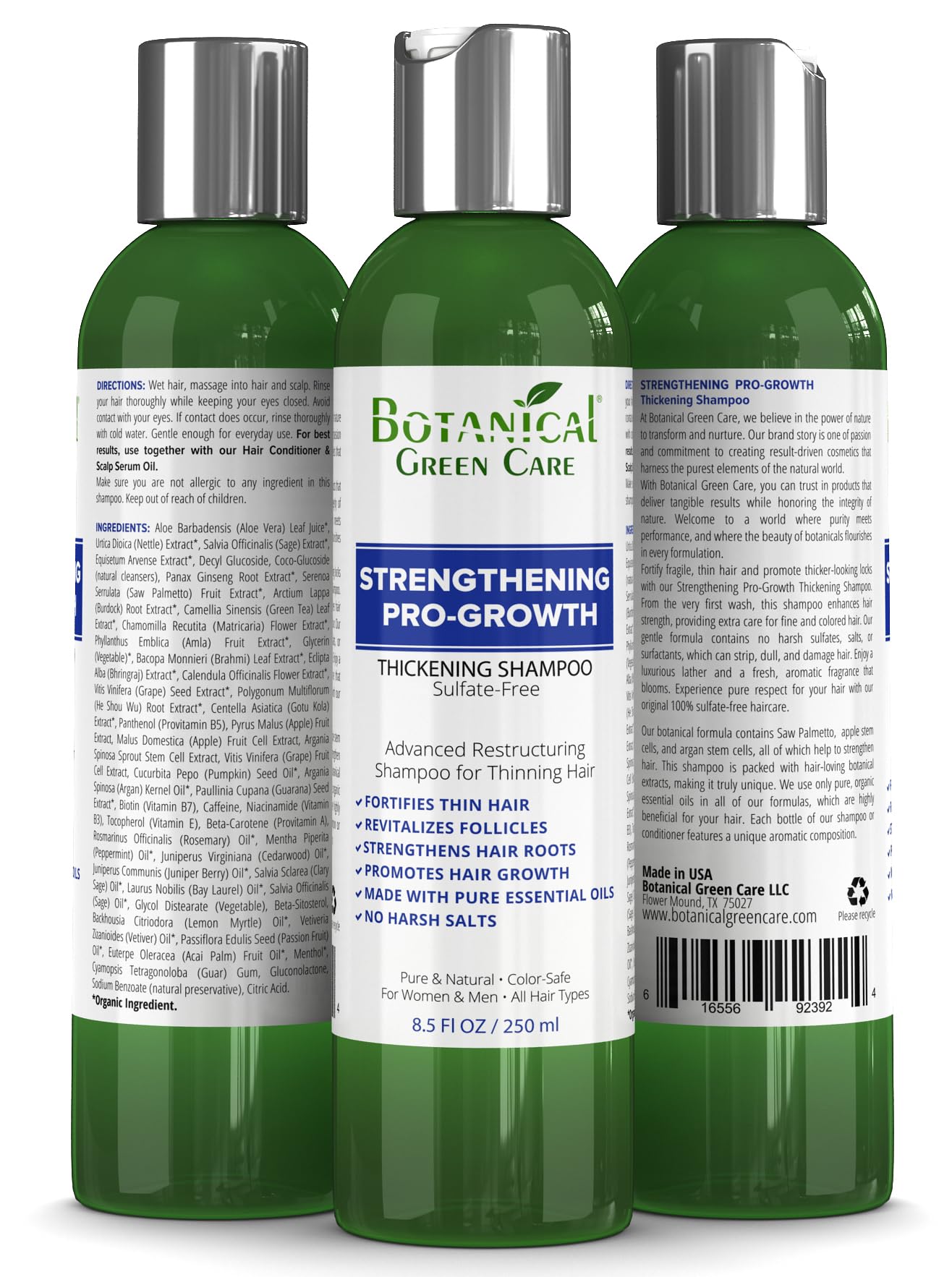 Strengthening Pro-Growth Shampoo, Hair Loss Therapy. Thickening Shampoo for Thinning Hair, Hair Loss Shampoo