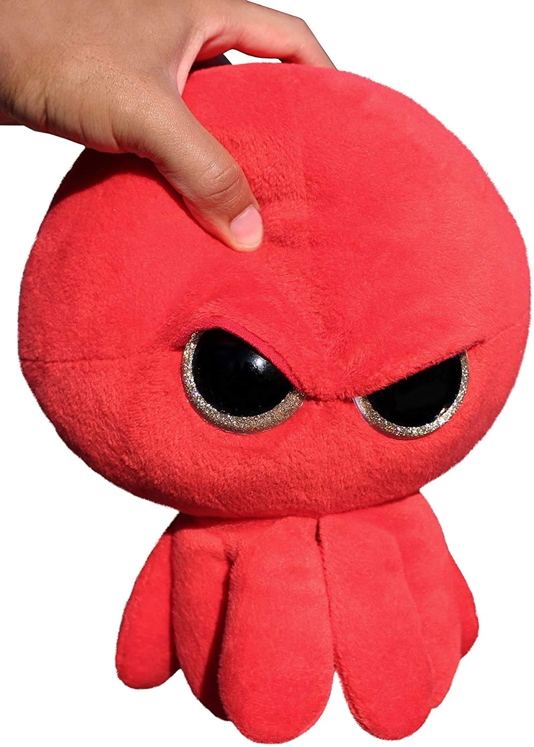 Grumpy Baby Octopus - Adorable Super Soft Plush Stuffed Animal Toy (Glitter Eyes) - Large 12 Inch - Unique Gift for Kids and Adults