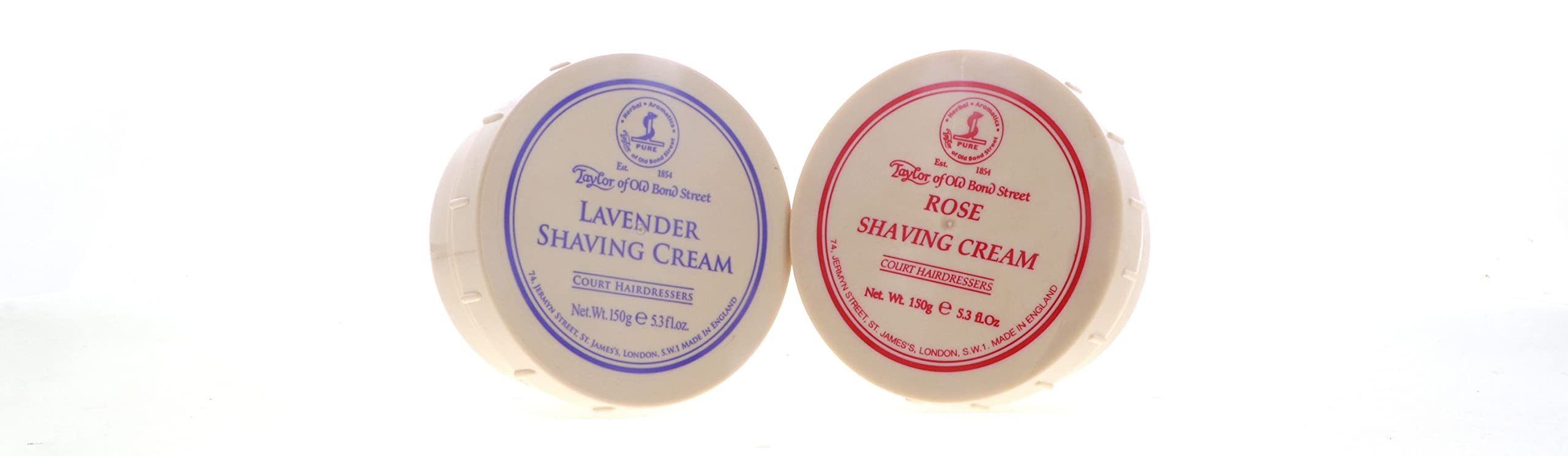 Taylor of Old Bond Street Shave Cream - 2 Pack 5.3 0z Each Choose Your Scents! (Rose and Lavender)