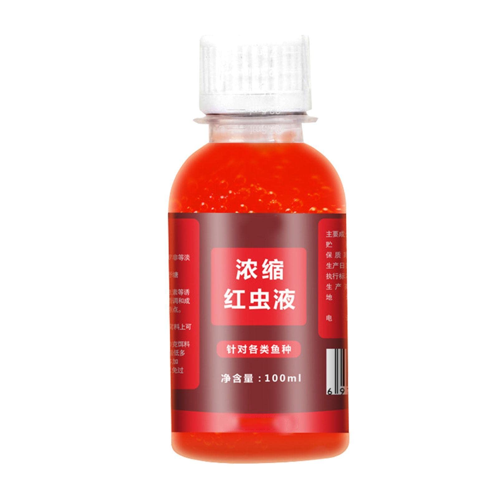 Bait Fish Additive,100ml Concentrated Red Worm Liquid | Fishing Lures Baits, High Concentration Fish Bait Attractant Enhancer, Smell Lure Tackle Food for Trout Cod Carp Bass Generic