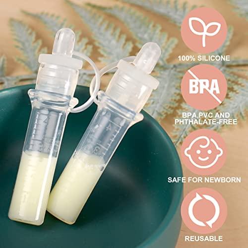 haakaa Colostrum Collector with Storage Case Set, Included 1 pc Reusable Cotton Wipe and Storage Box (0.1oz/4ml, 6 pcs)