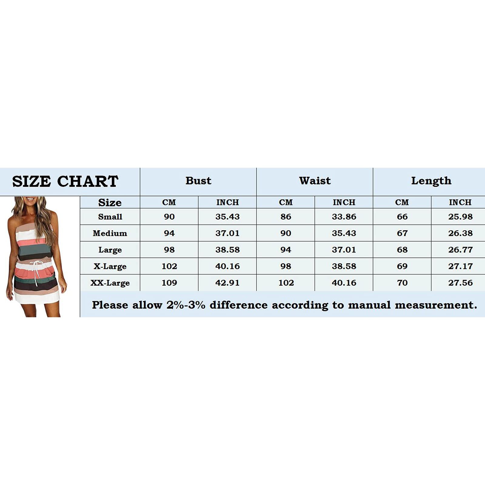 Baralonly Summer Dresses for Women Beach Sleeveless V Neck Tunic Striped Splicing Sling Strap Dress with Drawstring