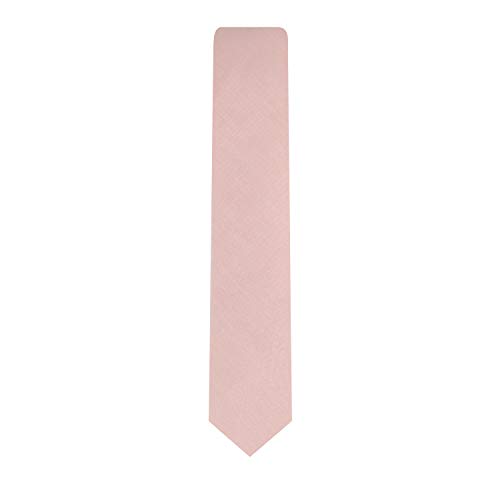 AUSCUFFLINKS Blush Pink Regular Ties Cotton Business Ties Linen Neckties | Wedding Ties for Groomsmen | Tie for Groom (REGULAR TIE)
