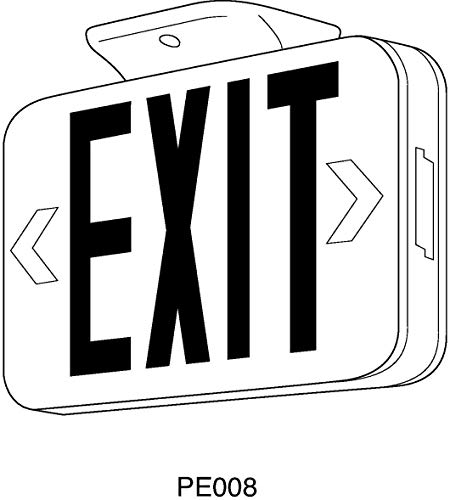 HUBBELL CER LED Emergency exit Sign, 11.6 in x 2 in x 8.2 in, White