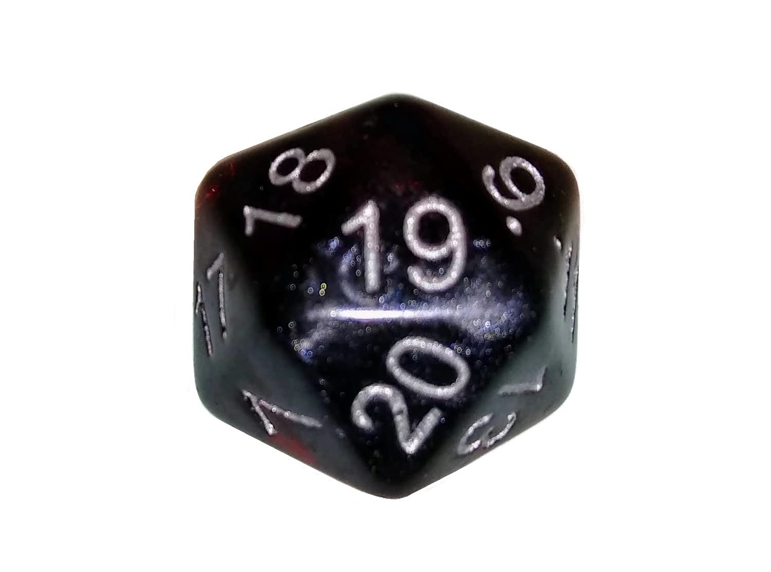 Marbled Black with a Ruby Red Translucent Vein Set of 10 Dice for Role-Playing Games (Includes a d20 Initiative Advantage Die and Two Special d6 Max Damage Dice) RPG