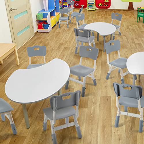 Kigley 2 Pack Adjustable Kid Chairs Plastic Child Seat Set Toddler Chairs Height Kids Chair for Desk Table Kids Study Chair for Boys Girls Home School Classroom (Grey)