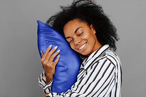 ShopBedding Luxury Satin Pillowcase for Hair – Standard Satin Pillowcase with Zipper, Royal (1 per Pack) – Blissford