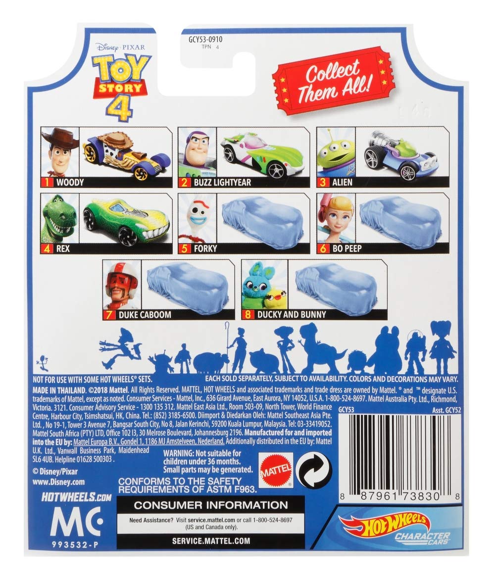 Hot Wheels Toy Story 4 Character Car Woody