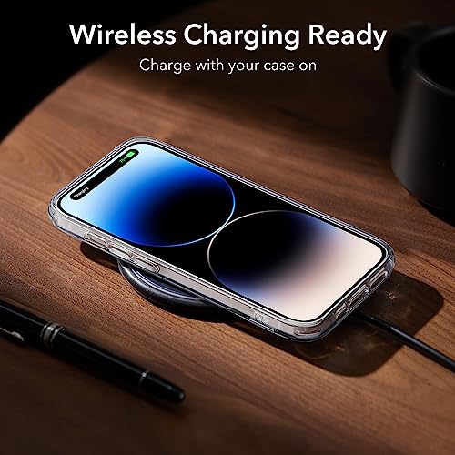 ESR for iPhone 14 Pro Max Case, 3 Stand Modes, Military-Grade Drop Protection, Supports Wireless Charging, Slim Back Cover with Stand, Phone Case for iPhone 14 Pro Max, Metal Kickstand Case, Clear