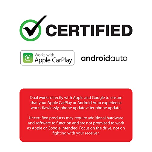Dual Electronics DCPA91 9-inch Certified Apple Carplay Android Auto | Single DIN Touchscreen Car Stereo Radio | Bluetooth Hands Free Calling & Music Streaming | Backup Camera Input