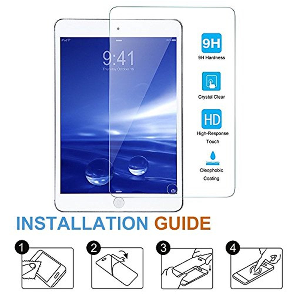 Sincase iPad Mini 4 Screen Protector, [2-Pack] Clear Premium iPad mini 4 Tempered Glass Screen Protector [Bubble Free] 2.5D Curved Shatterproof Glass Cover Screen Film for iPad Mini 4