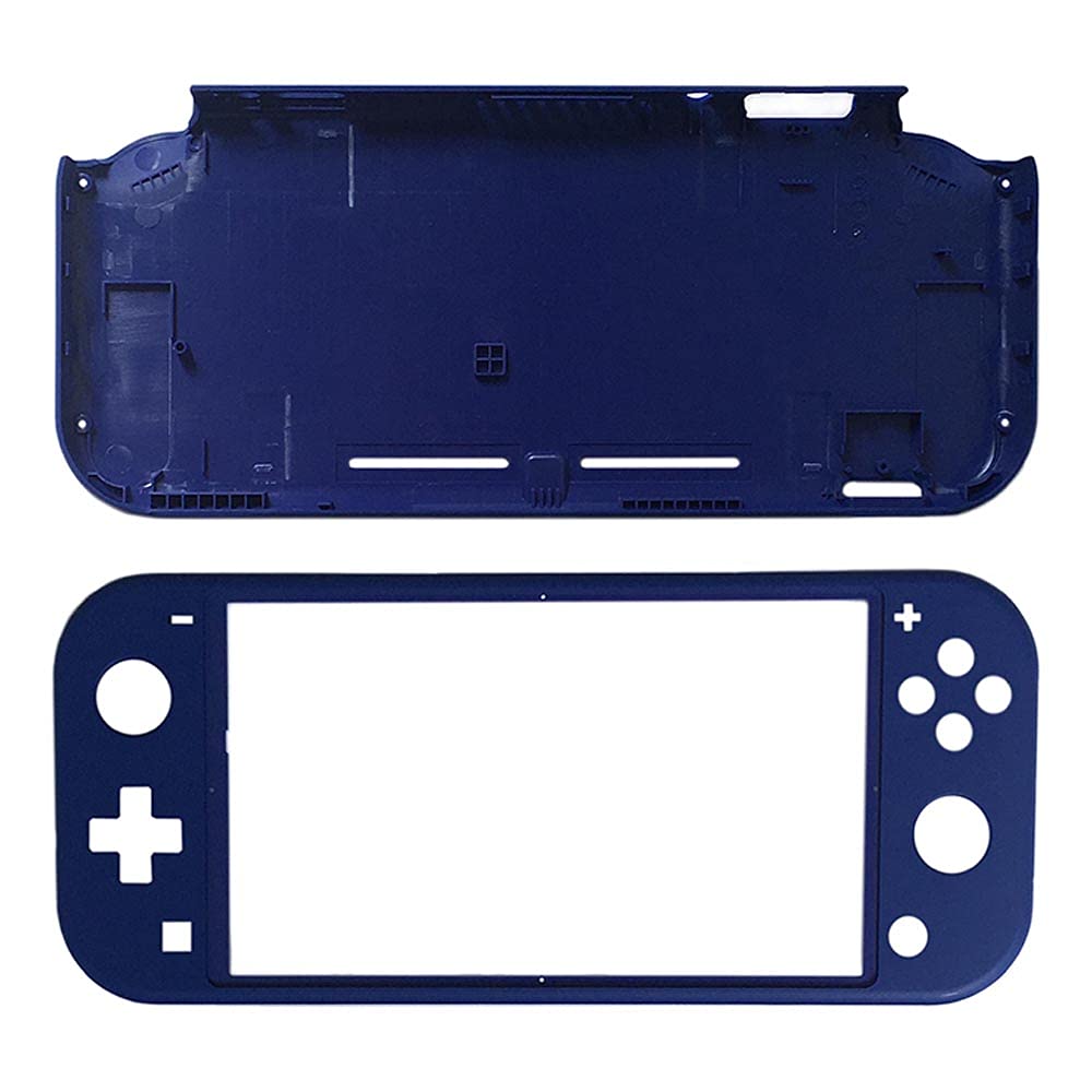 Rinbers Front Back Faceplate Rear Back Cover Housing Replacement for Nintendo Switch NS Lite Console HDH-001 Top Bottom Shell Case Plastic Cover - Dark Blue