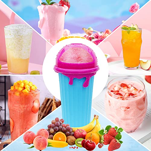 Ludou Slushy Maker Cup 500ml - Slush Cup Frozen Magic Smoothies Maker for Home Ice Cream Milk Shake with Straw Spoon