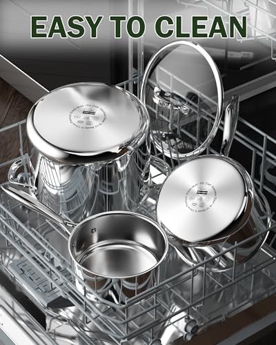 Cooks Standard Stainless Steel Saucepan with Lid, Multi-Ply Clad Sauce Pot 3-Quart, Silver