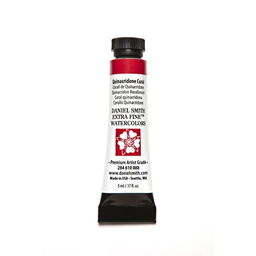 DANIEL SMITH Extra Fine Watercolor Paint, 5ml Tube, Quinacridone Coral, 284610088, 1.7 Fl Oz (Pack of 1)