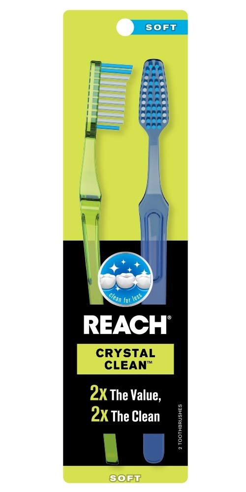 Reach Crystal Clean Soft Value Pack Adult Toothbrushes, 2 Count