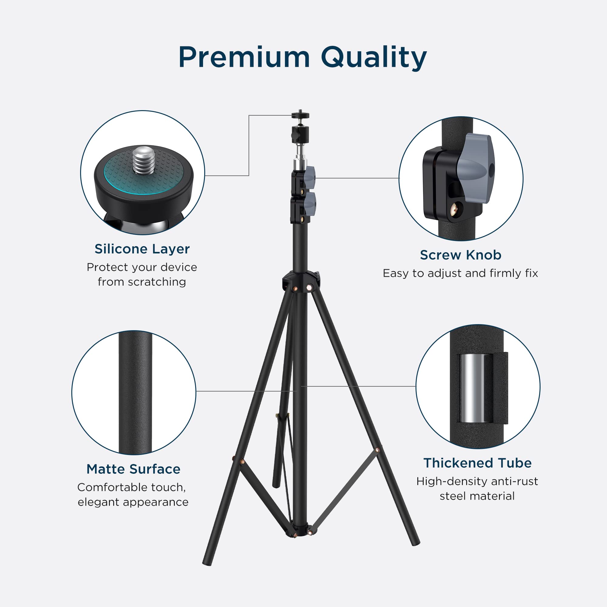 KIWI design VR Tripod Stand for Base Station HTC Vive/Valve Index/Rift Sensor Stand Aluminum Alloy VR Base Station Stand Accessories with Articulating Ball Heads(2 Pack, Base Station Not Included)