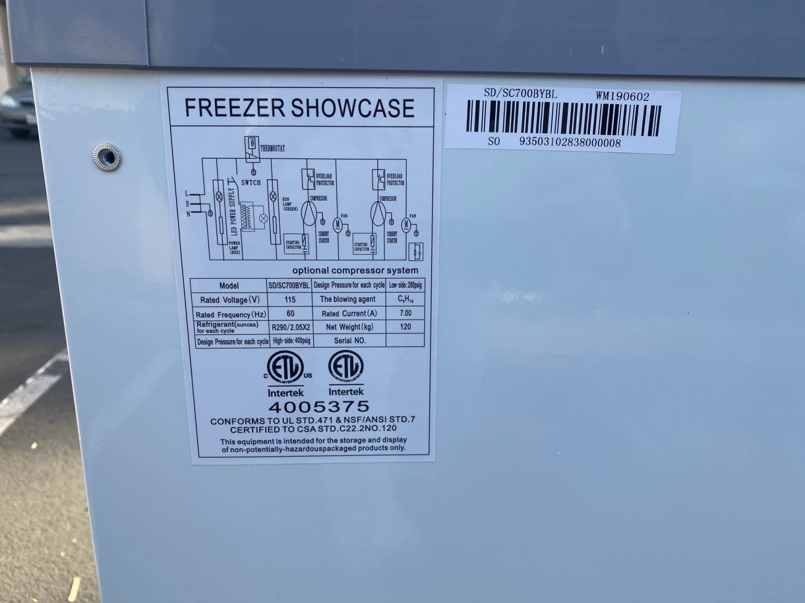 Chest Freezer for Supermarket Glass sliding Door 79" White Showcase Freezer Curve Display Top w/Storage Baskets - 25 Cu.Ft SDSC700