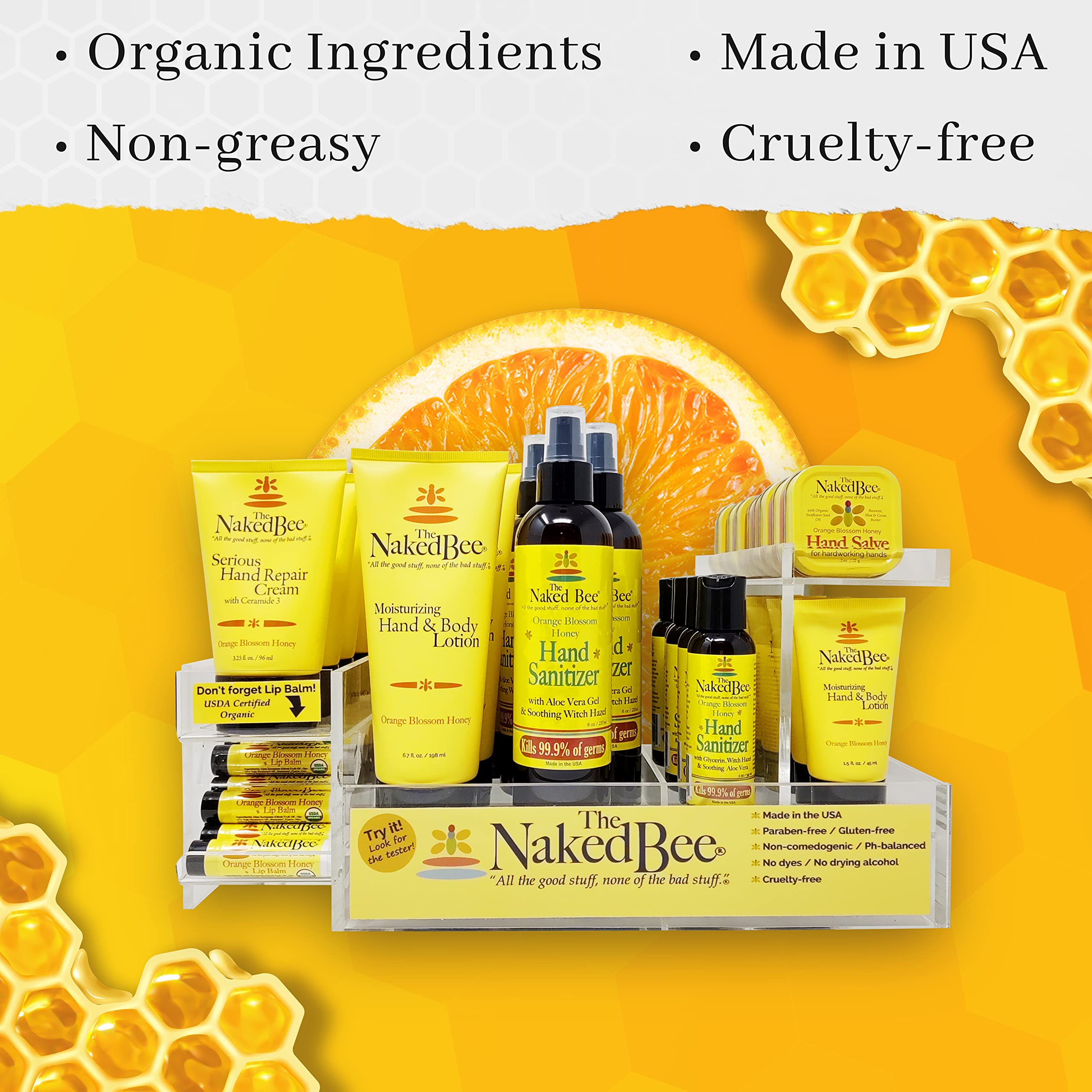 The Naked Bee Orange Blossom Honey, Grapefruit Blossom and Coconut Honey, Hand & Body Lotion (6.7oz) - 3 Pack