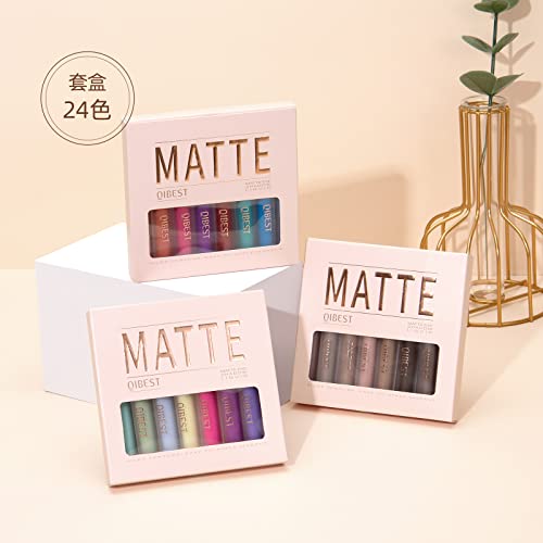 BestLand 8 Colors Liquid Matte Eyeshadow Set Nude Green Blue Red Purple Smokey Eyeshadow Cream Eyeshadow Primer Waterproof Quick Drying Eye Brightener Highlighter Blusher Eye Shadow Makeup (Color B)