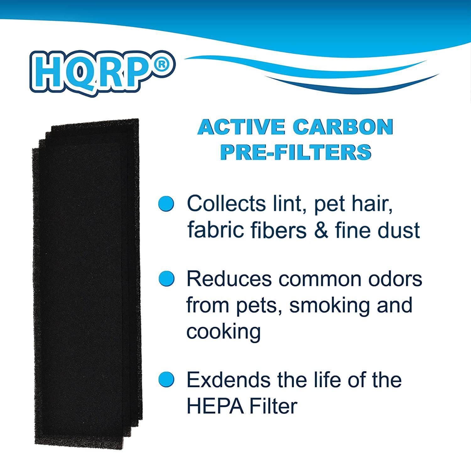 HQRP HEPA Filter B w/ 4-Pack Carbon Filters compatible with GermGuardian AC4800 AC4820 AC4900CA AC4825 AC4850PT; parts FLT4825 FLT4850PT FLT22CB4 Replacement