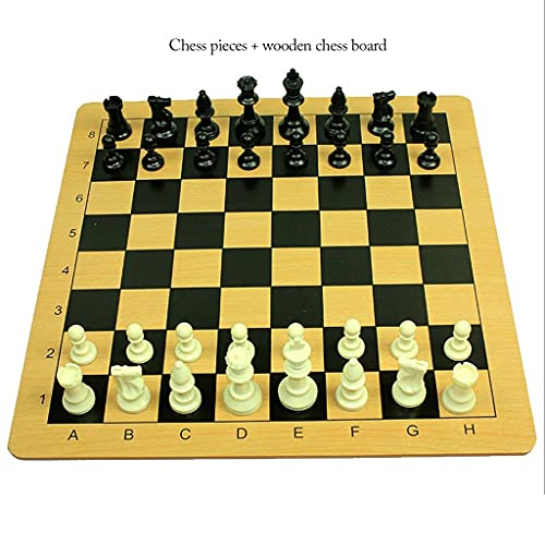 LYUN Chess Board 2 in 1 Chess Set with Wood Chess Board,Travel Chess Set 13" X 13" Roll-up Chess Board Chess Board Set for Beginner Kids Chess Set (Color : Chess Set 2 in1)