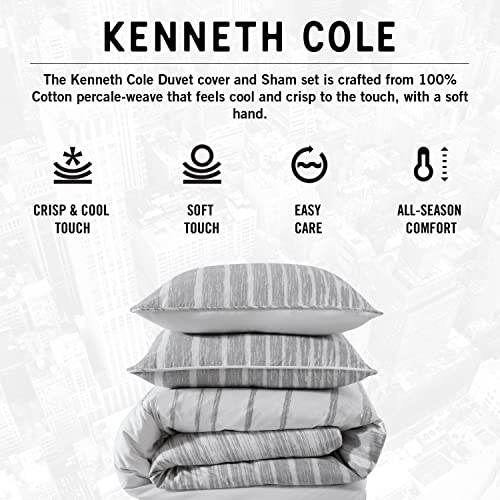 Kenneth Cole New York - Queen Duvet Cover Set, Cotton Reversible Bedding with Matching Shams, Modern Home Décor (Abstract Leopard Brown, Queen)