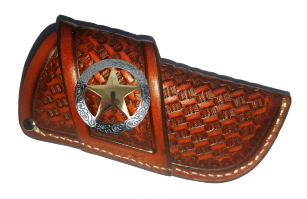 Custom Nocona Weave Ranger Star Side Draw Knife Sheath left side
