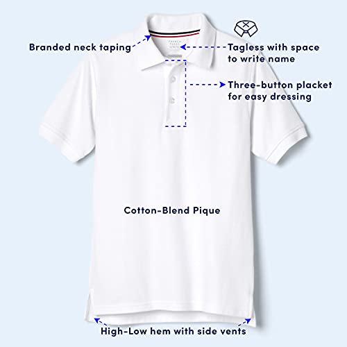 French Toast Big Boys Short Sleeve Pique Polo, Burgundy, X-Large/14/16