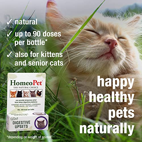HomeoPet Feline Digestive Upsets, Natural Digestive Supplement for Cats, 15 Milliliters