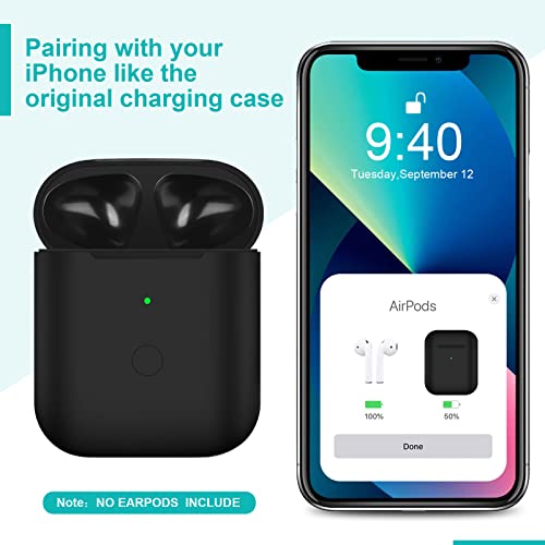 Compatible for AirPods 1st/2nd Charging Case, Wireless Charger Replacement Case for AirPods Case 2nd Gen with Bluetooth Pairing Sync Button, Black