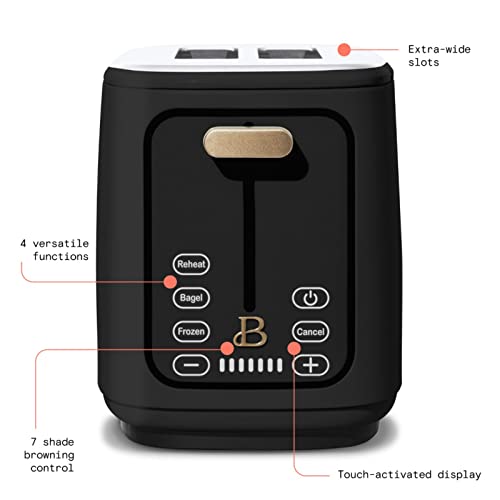 Beautiful 2 Slice Touchscreen Toaster, Oyster Gray by Drew Barrymore (black)